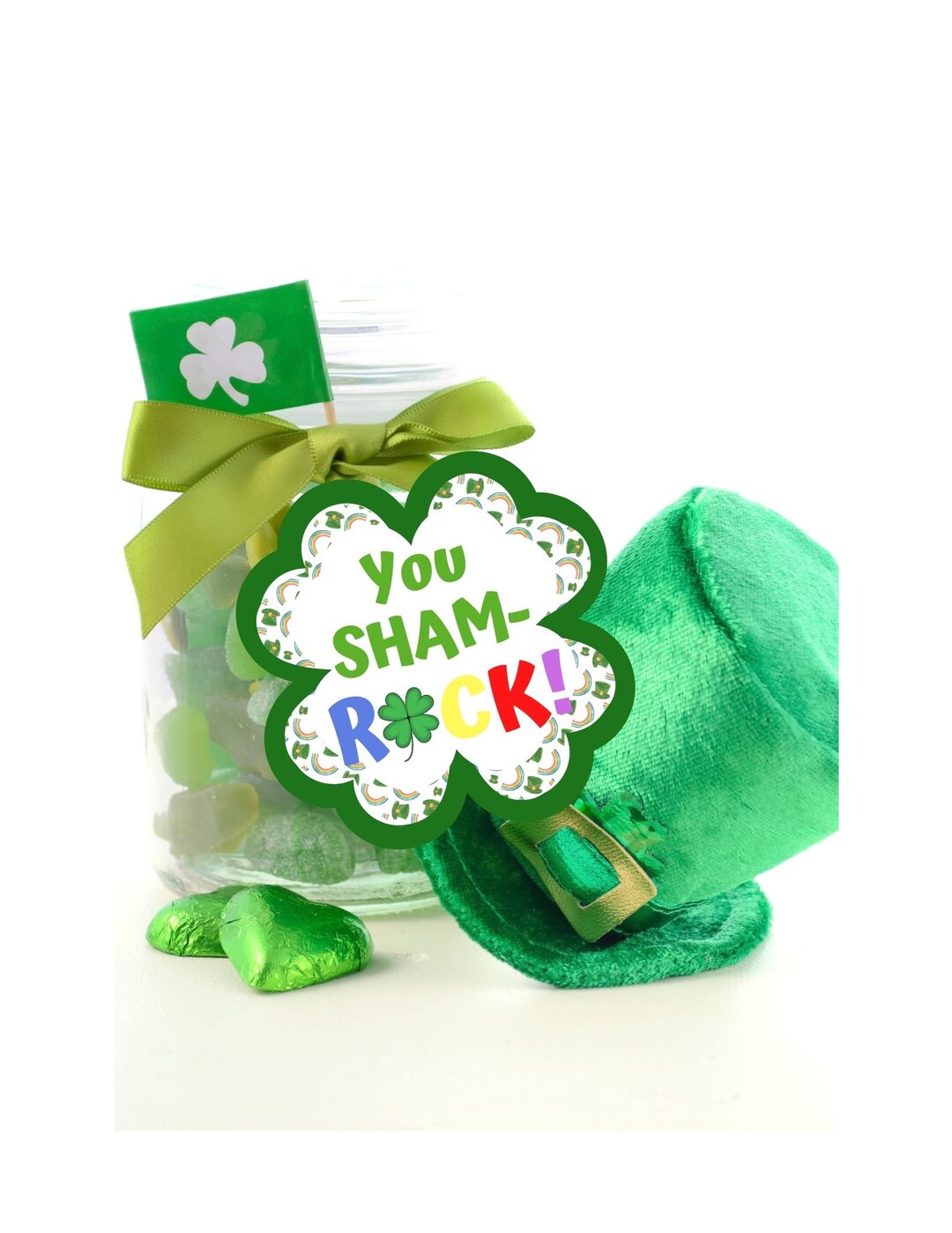 St Patrick's Day Shamrock Treat Tags, Printable Gift Tags (PDF) - Etsy