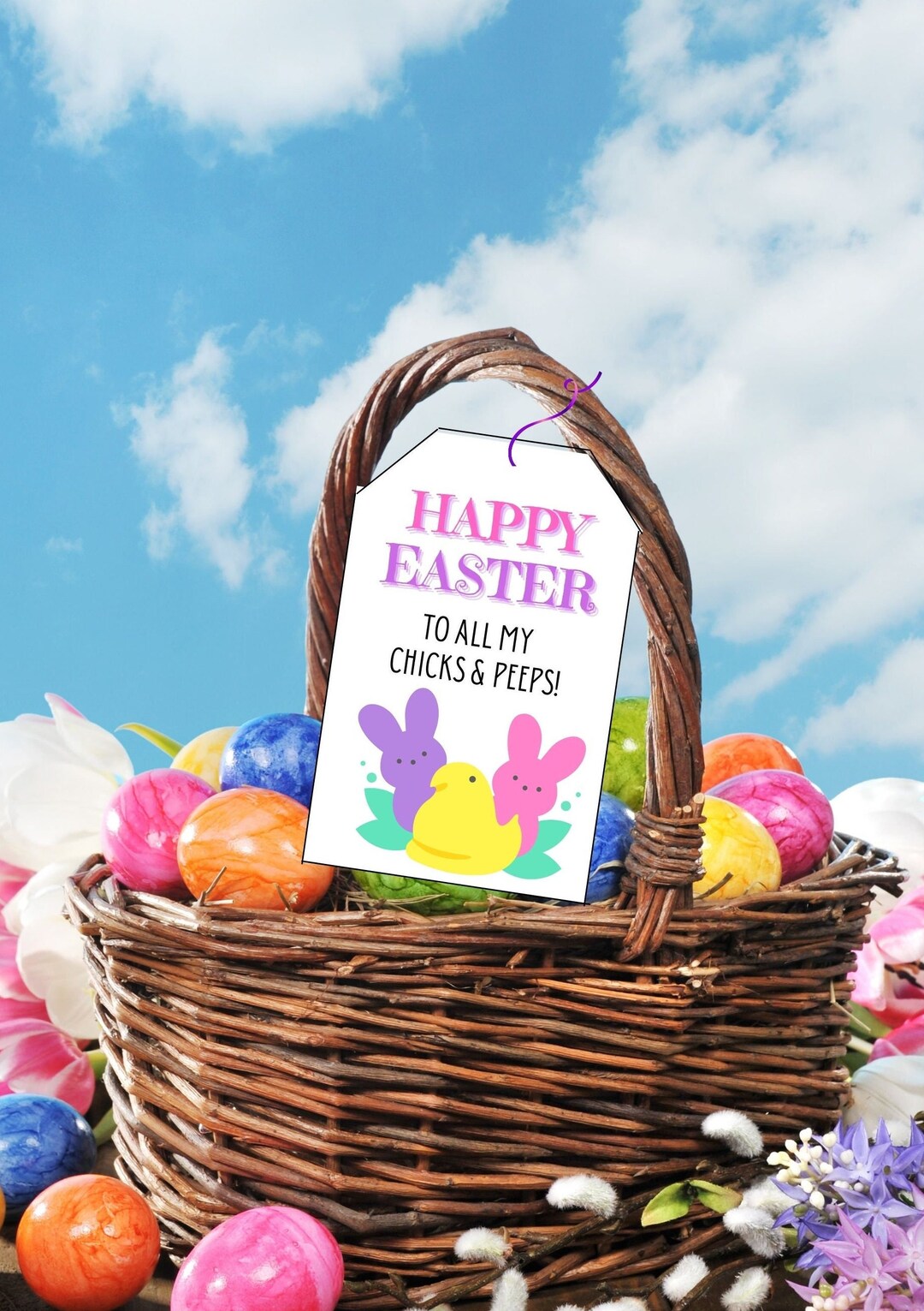 Easter Gift Tags, Printable Easter Treat Tags, Easter Tags, Happy ...