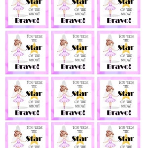 Dance Gift Tags, Dance Tags, Good Luck Treat Tags, Dance Snack Tags ...