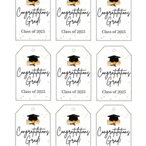 Graduation Gift Tags, Graduation Cap Tags, Congratulations Treat Tags ...