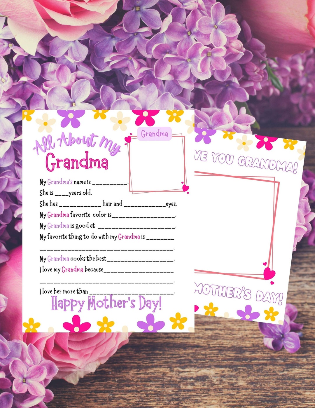 All About Grandma, All About My Grandma, Mothers Day Gift, All About My ...