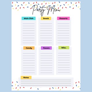 Birthday Party Checklist, Birthday Party Tracker, Party Checklist ...