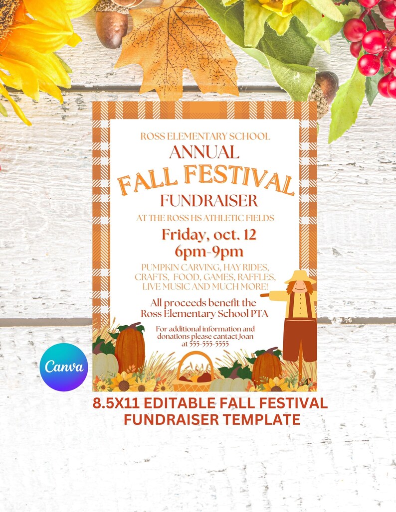 Editable Fall Festival Flyer Template, Church or School Fundraiser ...