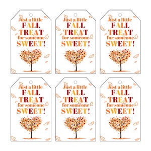 Fall Gift Tag, Printable Fall Tag, Autumn Gift Tag, A Little Treat Tag ...