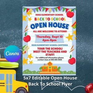 Back to School Flyer, School Open House Flyer, Editable School Flyer ...