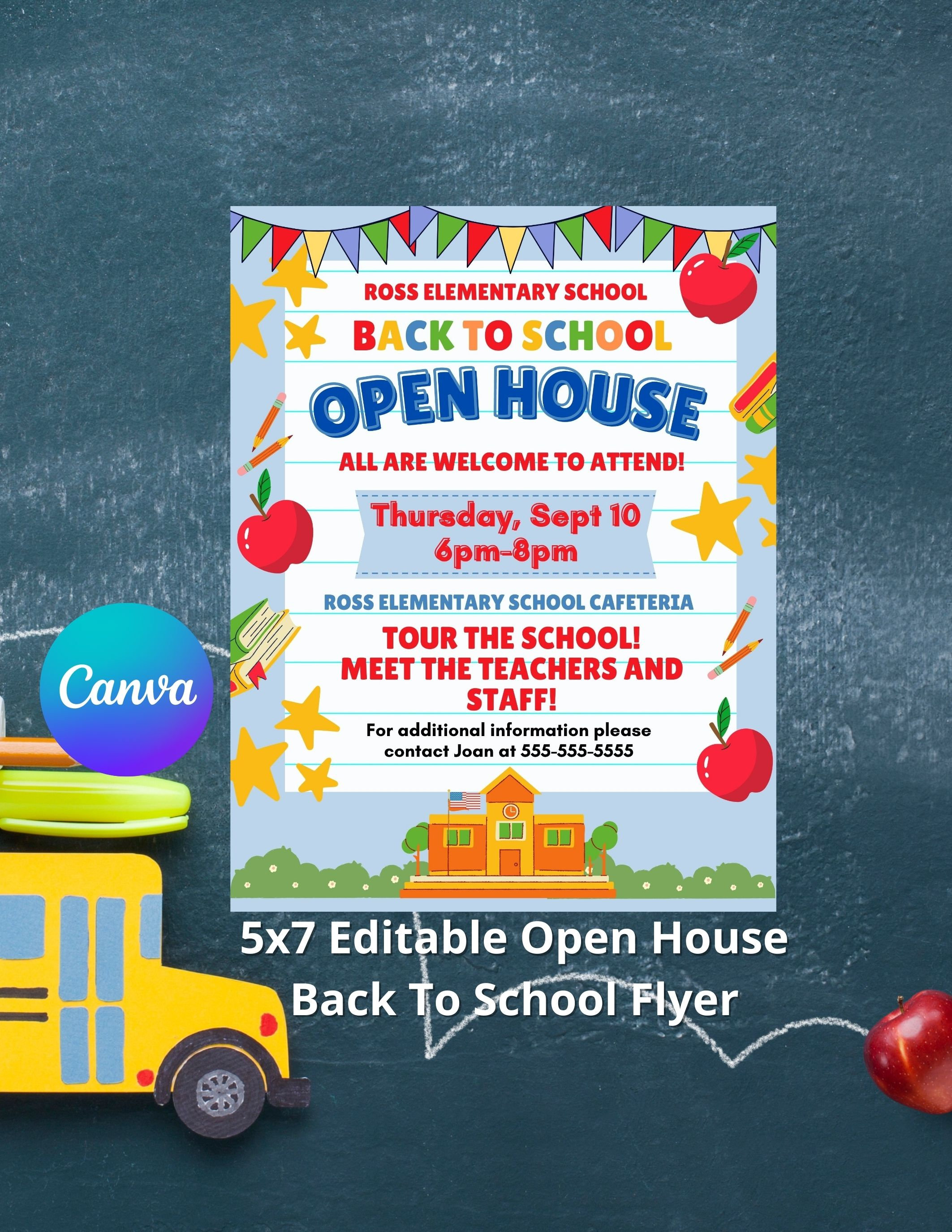 Editable Back to School Open House Flyer Template (8.5x11) - Etsy