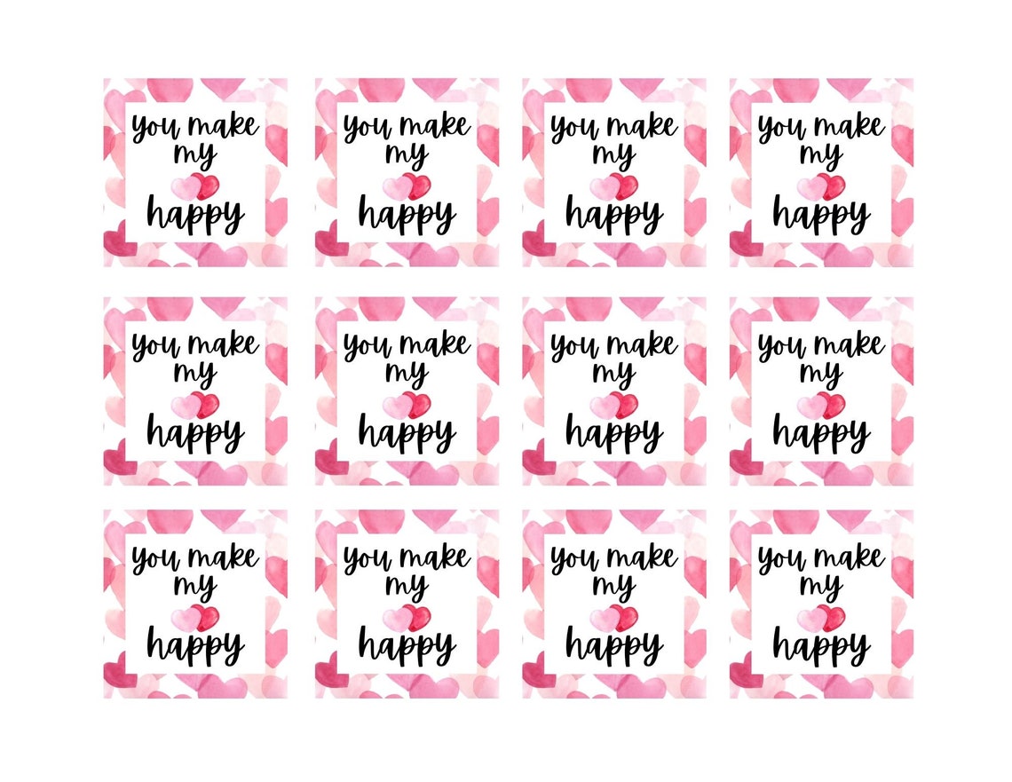 Valentine Treat Tags Printable Goodie Bag Tags Printable - Etsy