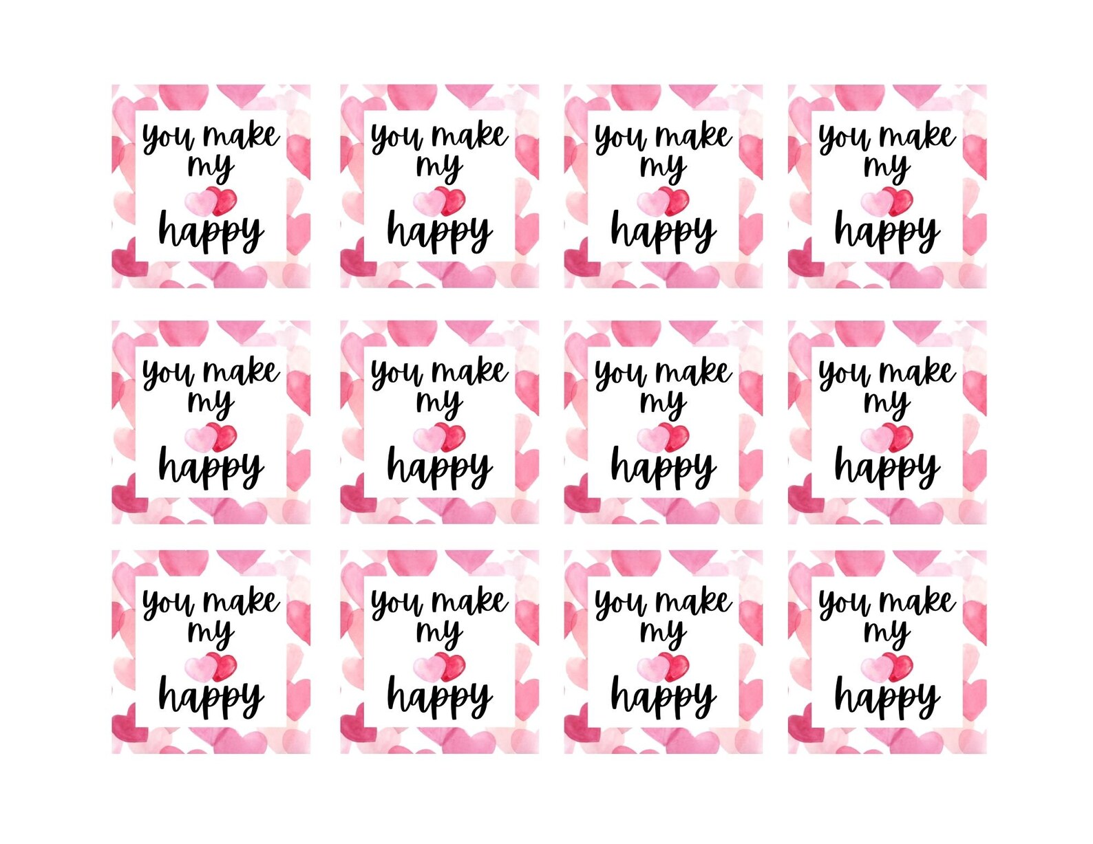 Valentine Treat Tags Printable Goodie Bag Tags Printable - Etsy