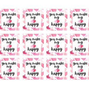 Valentine Treat Tags, Printable Goodie Bag Tags, Printable Cookie Tags ...