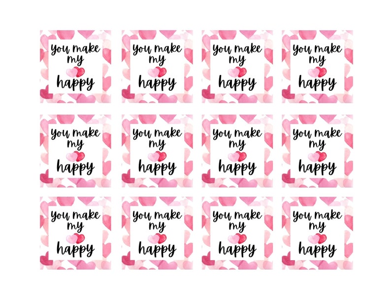 Valentine Treat Tags Printable Goodie Bag Tags Printable - Etsy