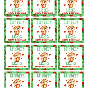 Christmas Gift Tags Printable, Reindeer Tag, Reindeer Kisses Tag ...