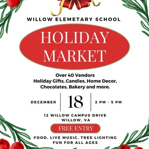 Christmas Market Flyer, Holiday Market Flyer, Editable Holiday Flyer ...