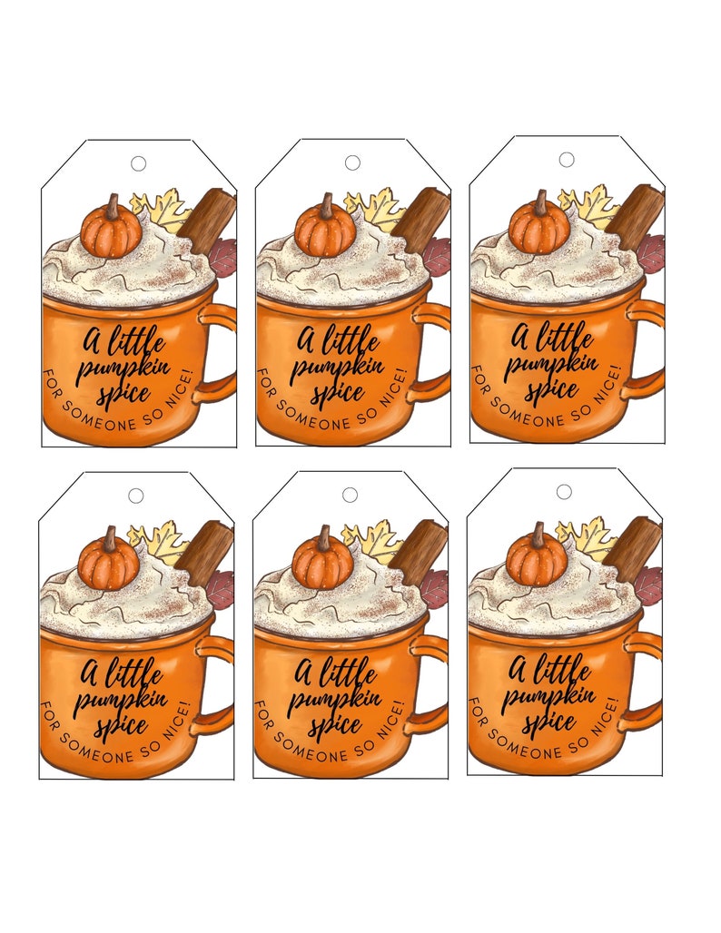 Fall Gift Tag Printable Fall Tag Pumpkin Spice Tag Autumn - Etsy