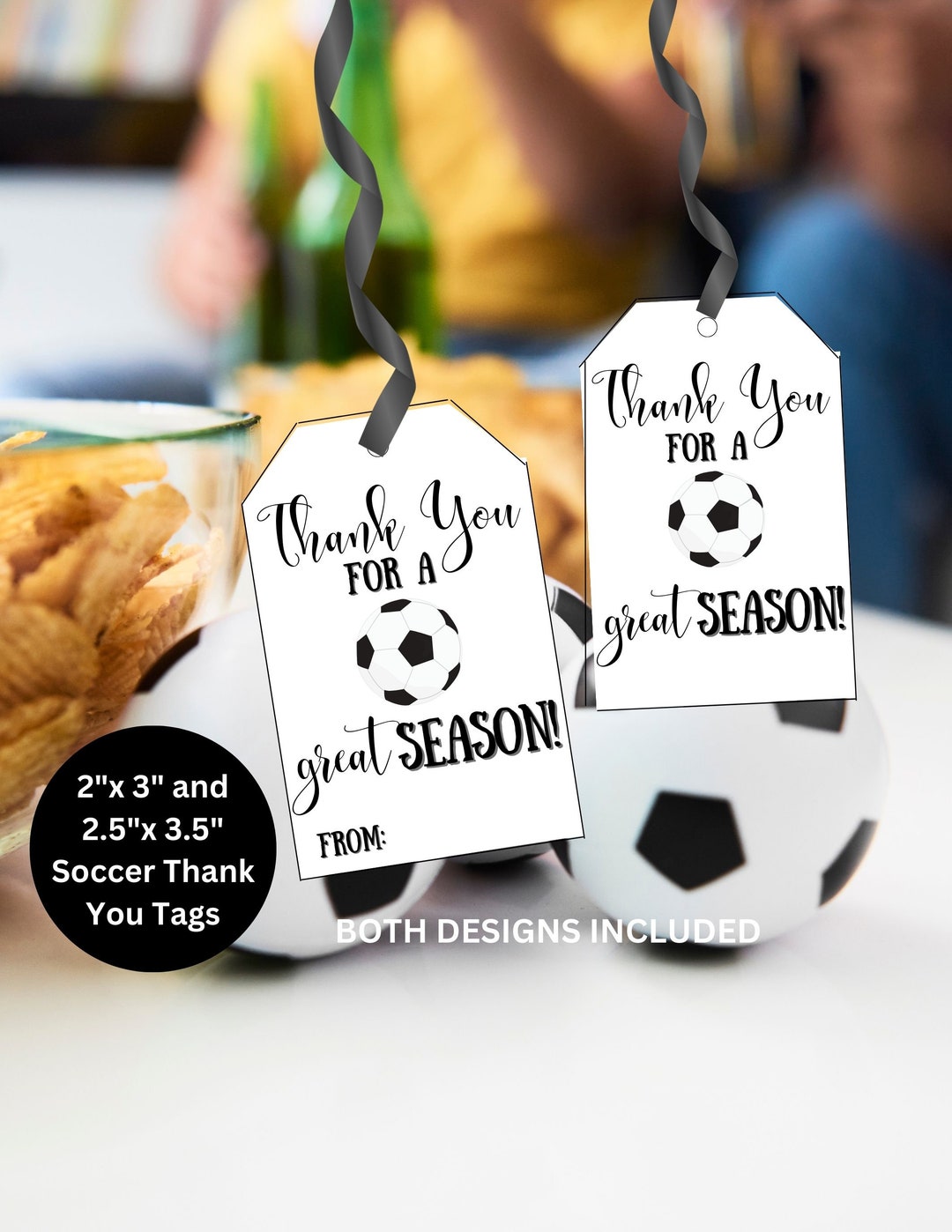 Soccer Tags, Soccer Thank You Tags, Good Luck Tags, Soccer Snack Tags ...