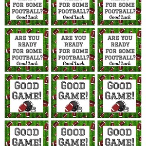 Football Gift Tags, Football Treat Tags, Good Luck Football Tags ...
