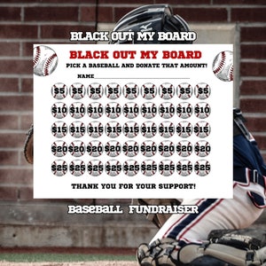 Baseball Black Out My Board, Baseball Fundraiser, Black Out My Board ...