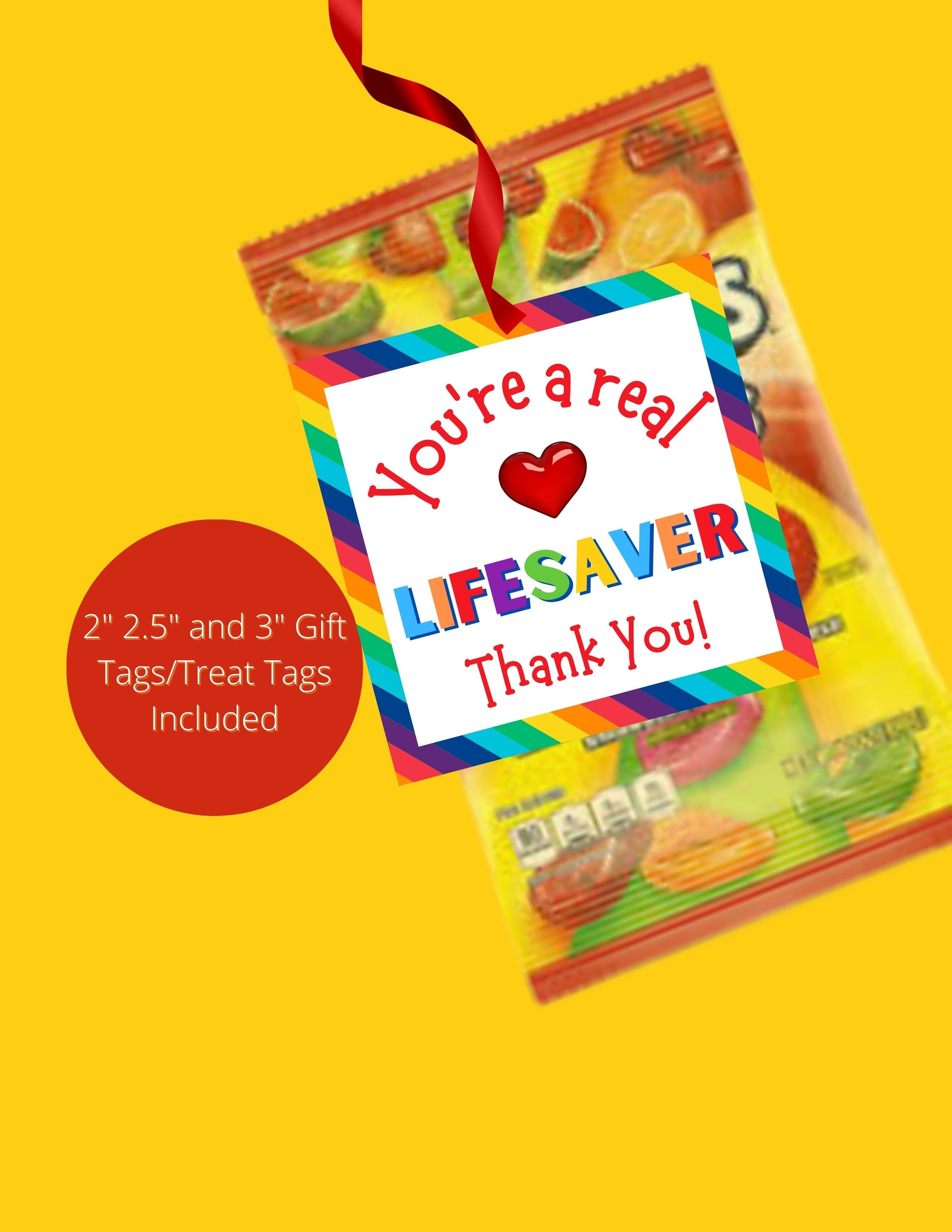 Teacher Appreciation Gift Tag, Printable Nurse Tag, Lifesaver Thank You ...
