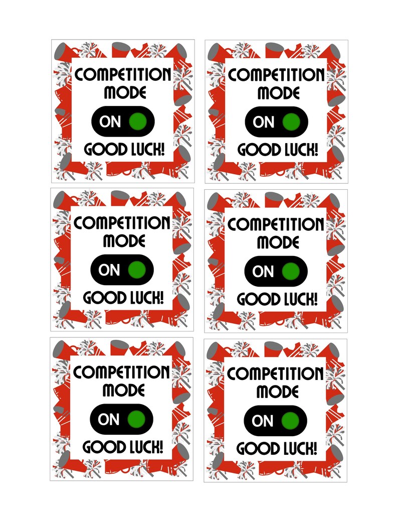 Cheer Tag, Cheerleading Treat Tag, Good Luck Cheer Tag, Cheer Snack Tag ...