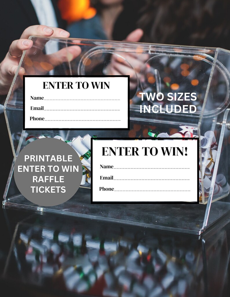 Printable Raffle Ticket Form, Fundraiser Giveaway (PDF) - Etsy