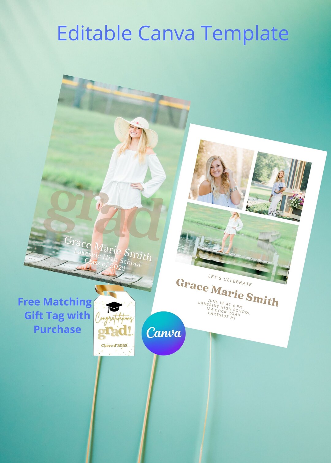 Graduation Invitation, Graduation Invitation Template, Editable ...