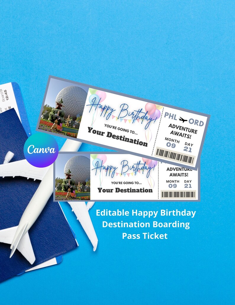 Boarding Pass Template Boarding Pass Ticket Surprise Ticket - Etsy
