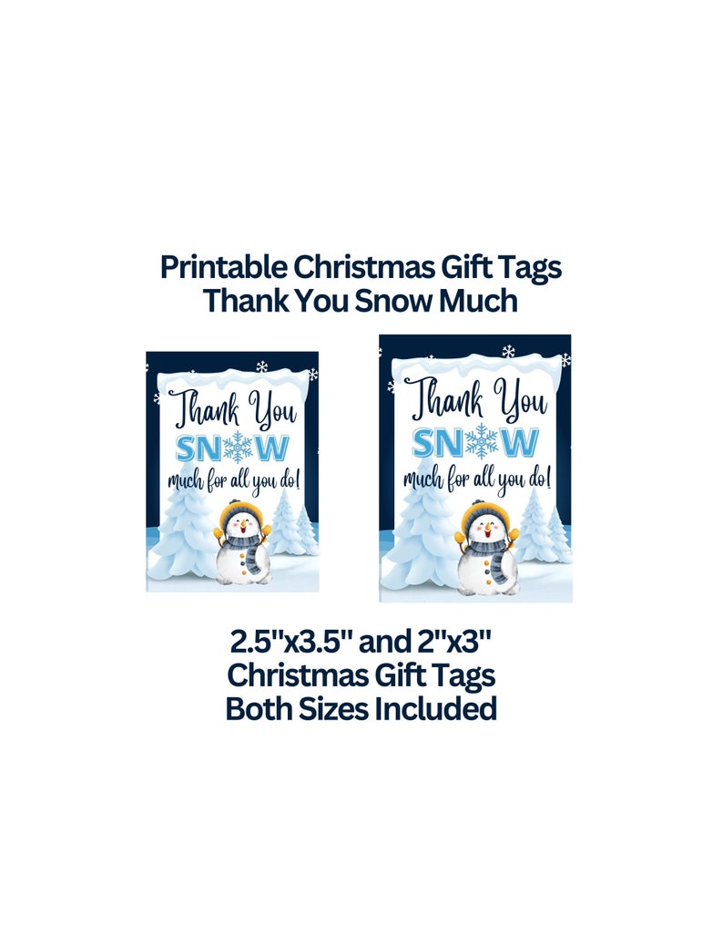 Snowman Christmas Gift Tags, Printable Appreciation Teacher Tags (PDF ...