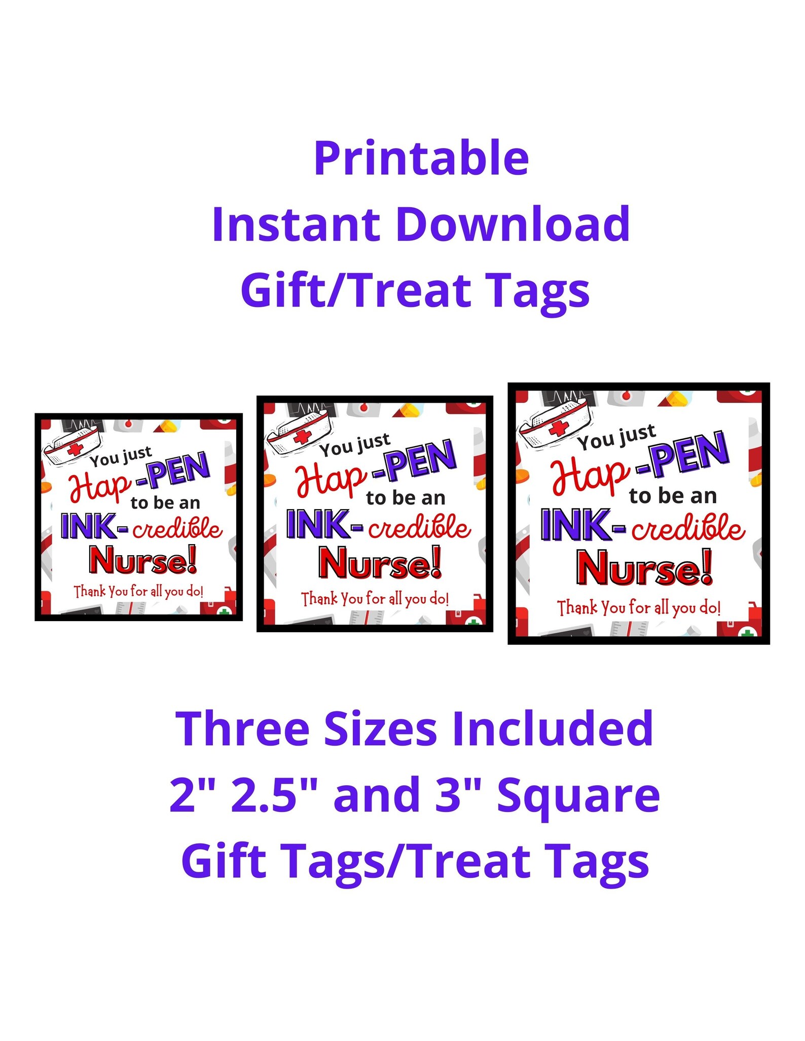 Nurse Appreciation Tag Nurse Gift Tags Printable Nurse Tag - Etsy
