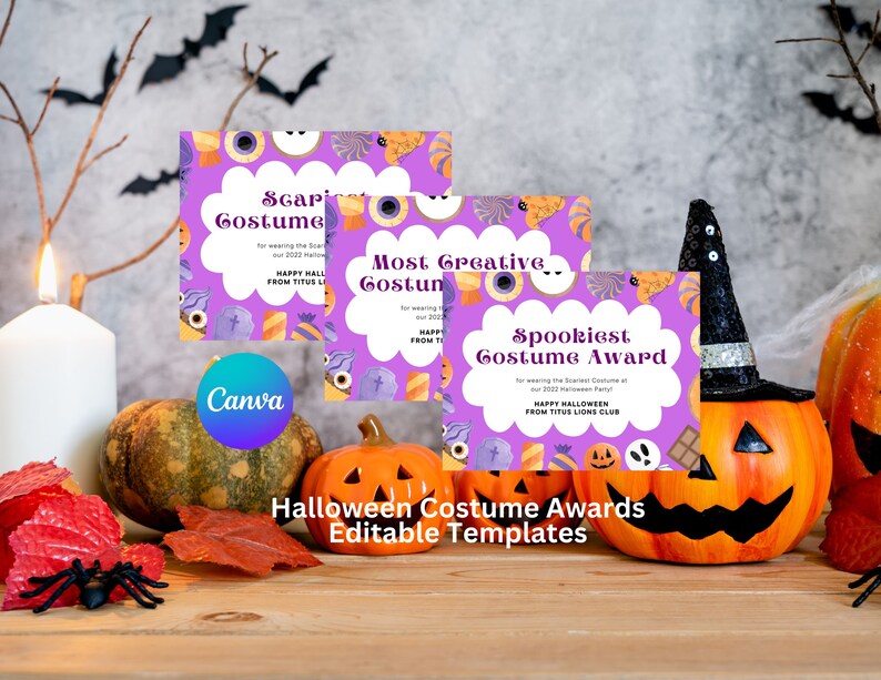 Editable Halloween Costume Awards Template (digital Download) - Etsy