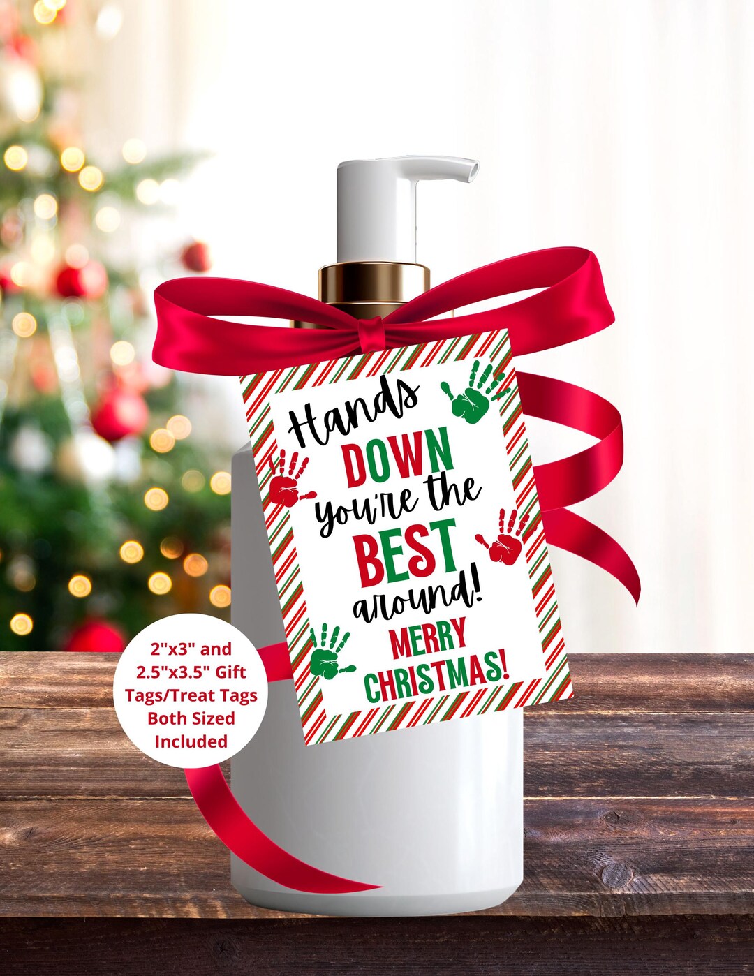 Hands Down Christmas Gift Tags, Teacher Staff Appreciation (PDF - Etsy