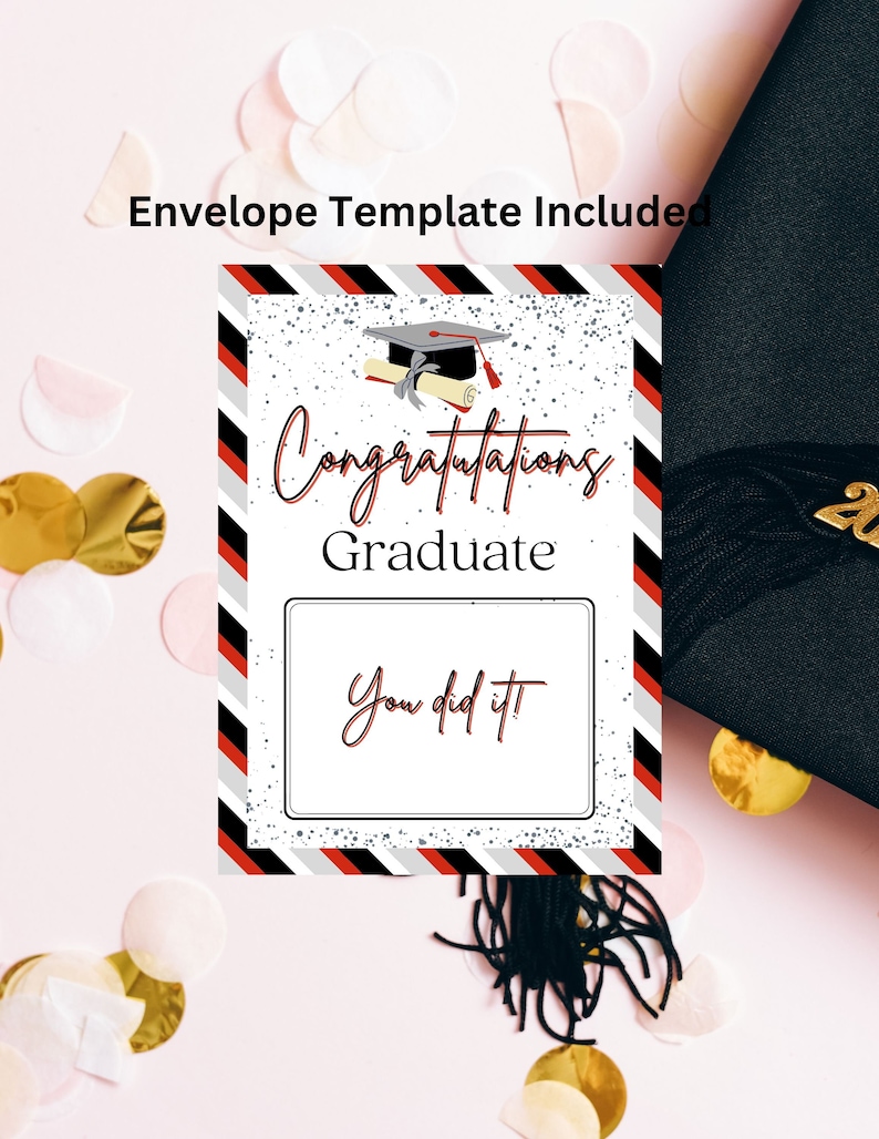 Congrats Grad Gift Card Holder, Printable PDF (envelope Template) - Etsy