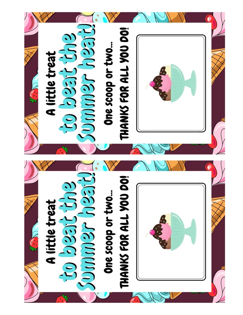 Ice Cream Gift Card Holder Teacher Gift Card Holder - Etsy