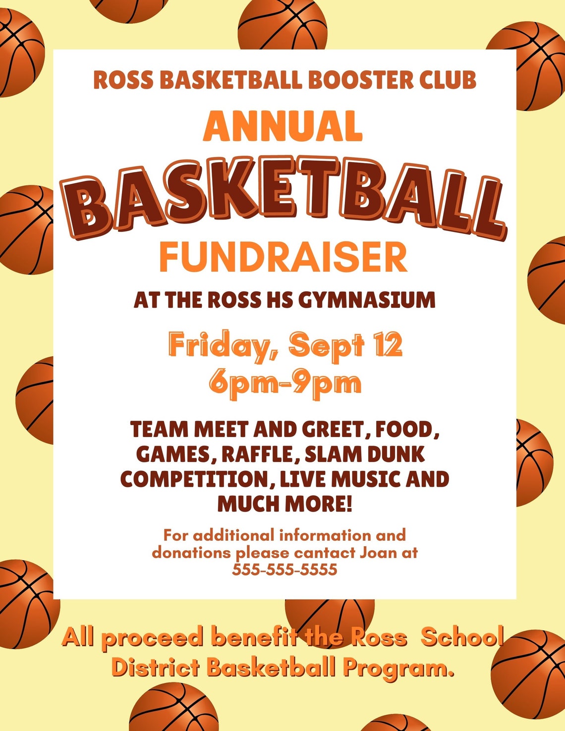 Basketball Fundraiser, Basketball Fundraiser Flyer, Editable Flyer ...