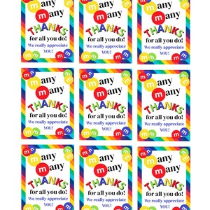 Teacher Appreciation Tags, Appreciation Treat Tags, Staff Appreciation ...