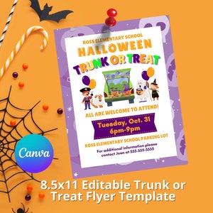 Editable Trunk or Treat Flyer, Trunk or Treat Flyer, Halloween ...