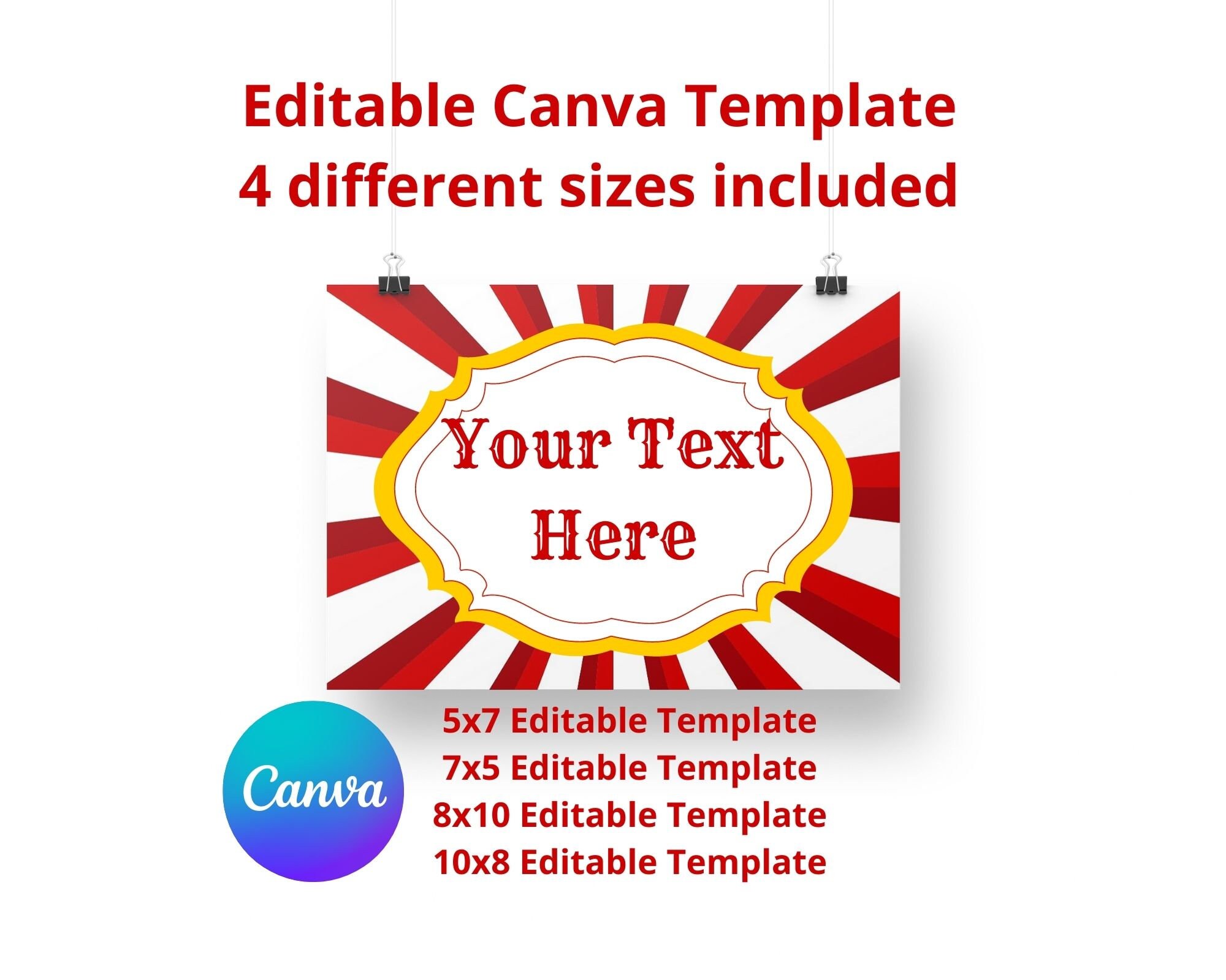 Editable Carnival Birthday Sign, Circus Party Decor (digital Download ...
