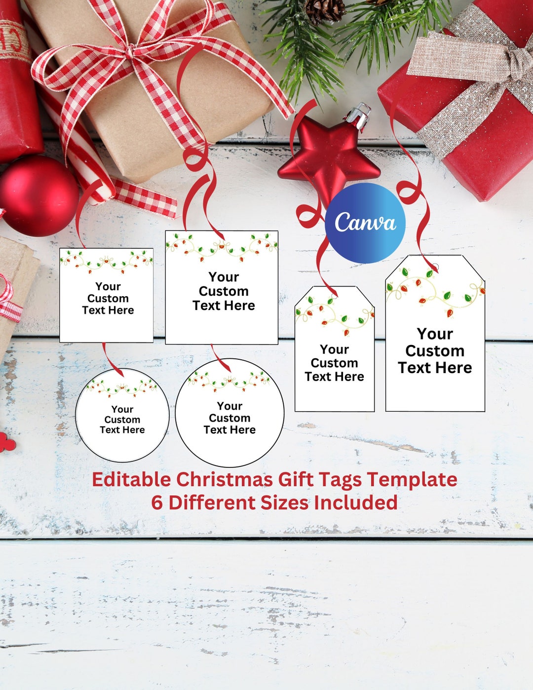 Editable Christmas Gift Tag, Editable Christmas Tag, Christmas Gift Tag ...