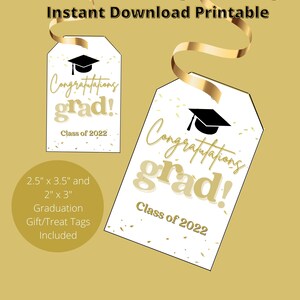 Graduation Gift Tags, Graduation Cap Tags, Congratulations Treat Tags ...
