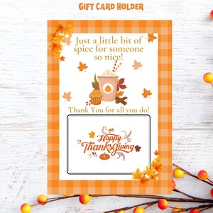 Thanksgiving Gift Card Holder, Teacher Gift Card Holder, Coffee Gift ...
