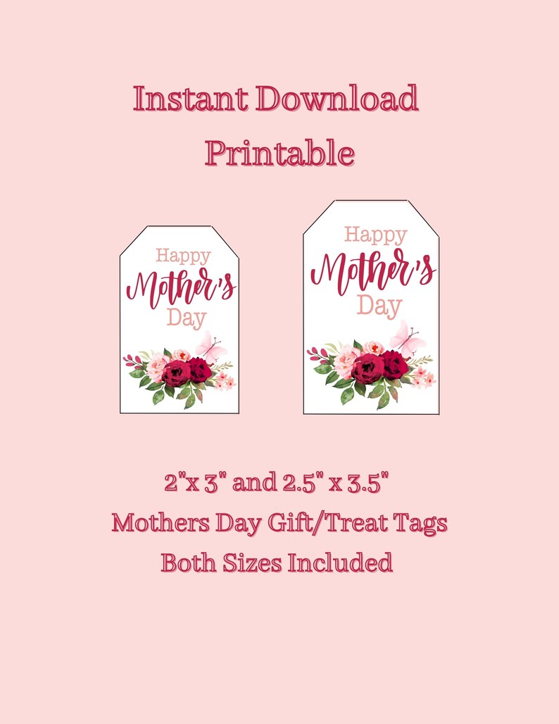 Mothers Day Gift Tags Printable Mothers Day Treat Tags - Etsy