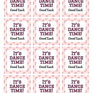 Dance Gift Tags, Dance Tags, Good Luck Treat Tags, Dance Snack Tags ...