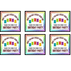 Printable Gummy Bear Birthday Tag, Birthday Bear Tag, Gummy Treat Tag ...