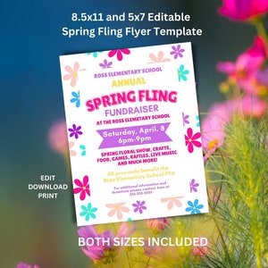 Spring Fling Flyer, Spring Market Flyer, Editable Spring Flyer Template ...