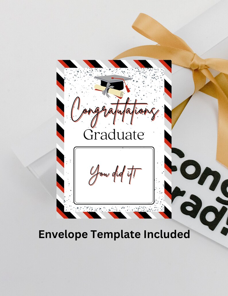Congrats Grad Gift Card Holder, Printable PDF (envelope Template) - Etsy