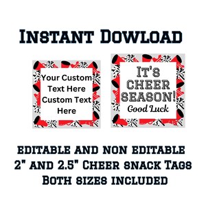 Editable Cheer Tag, Cheerleading Tag, Printable Cheer Tag, Cheerleader ...