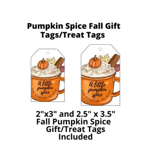 Fall Gift Tag, Printable Fall Tag, Pumpkin Spice Tag, Autumn Gift Tag ...