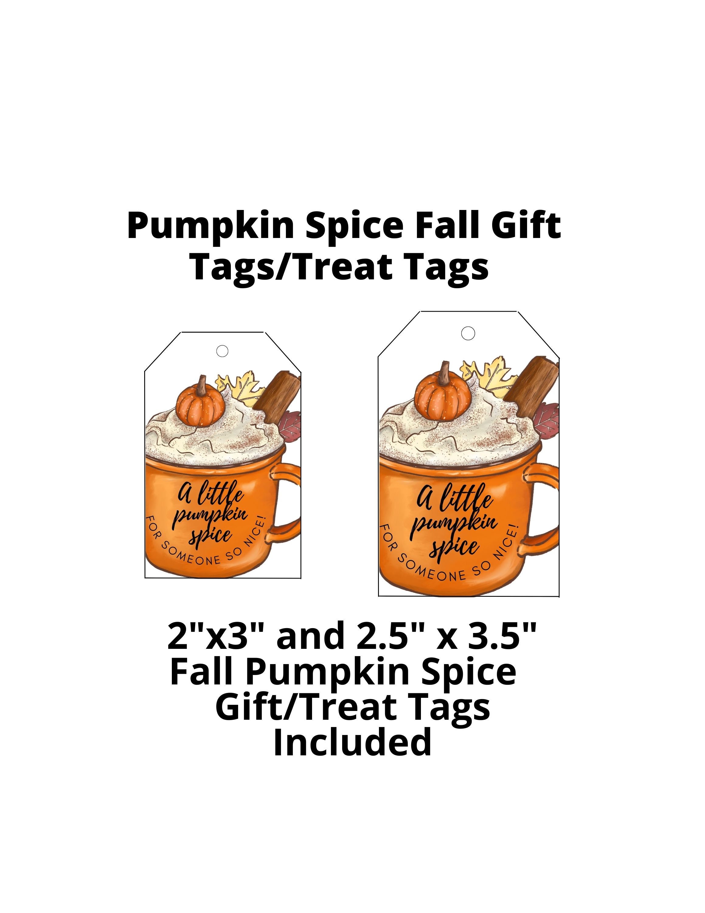 Fall Gift Tag, Printable Fall Tag, Pumpkin Spice Tag, Autumn Gift Tag ...