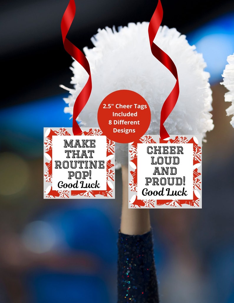 Cheer Tag, Cheer Treat Tags, Good Luck Cheer Tag, Cheerleading Snack ...