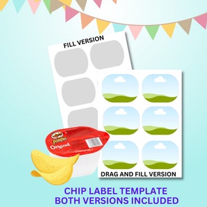 Chip Label, Chip Label Template, Editable Chip Label Template, Blank ...