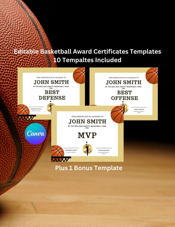 Basketball Certificates Templates