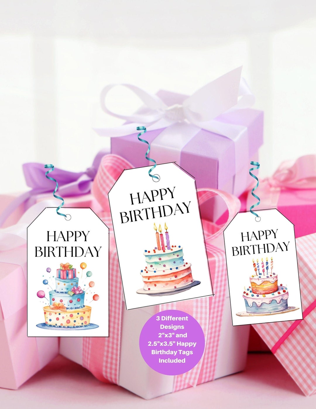 Birthday Gift Tag, Printable Birthday Tag, Birthday Tag, Printable ...